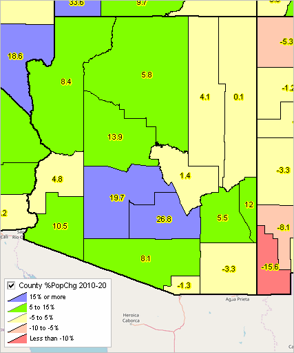 Arizona Population Density Map
